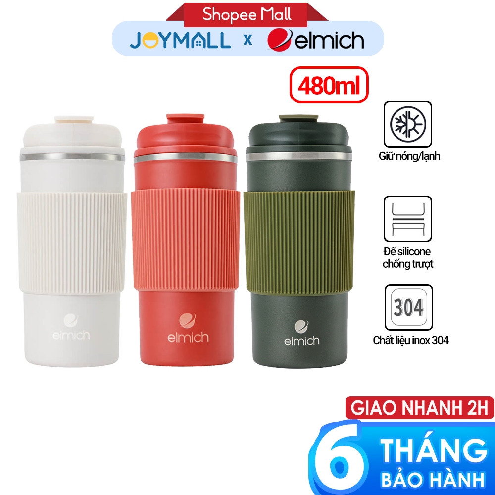 Ly giữ nhiệt inox 304 Elmich EL8345 480ml, Hàng chính hãng, lớp silicone chống trượt - JoyMall ...