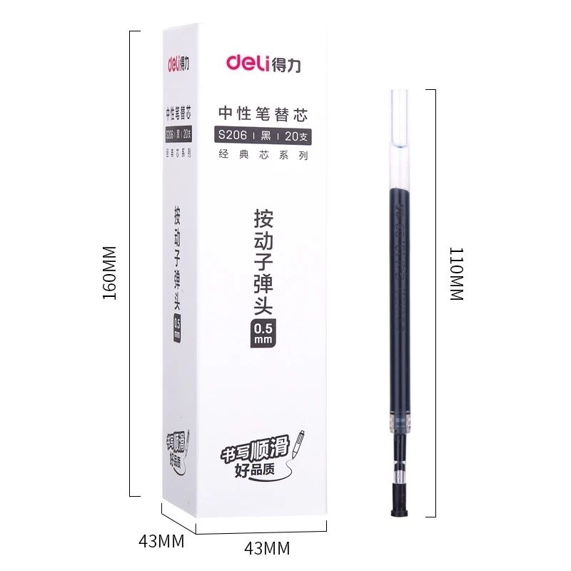 Bút Bi Nước Bút Gel Mực Bấm Deli A575 Mực Đen Trơn Tru Ngòi 0.5mm ...