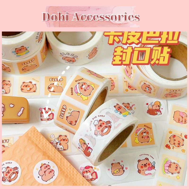 Cuộn Băng Keo Sticker Washi Hình CAPYBARA Dễ Thương Dán Trang Trí Sổ ...