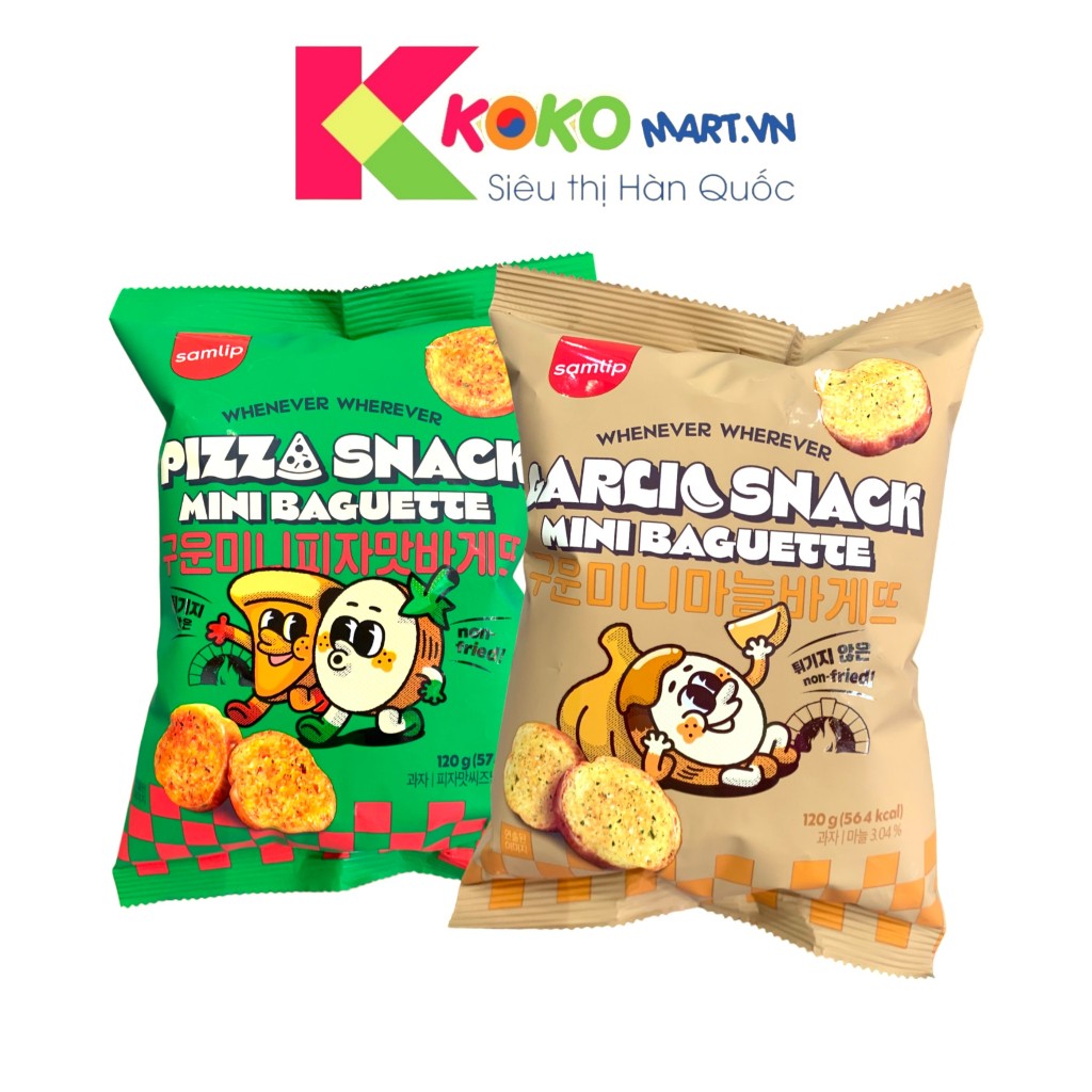 Snack bánh mì vị bơ tỏi và pizza Samlip Hàn Quốc bịch 120g | Shopee ...