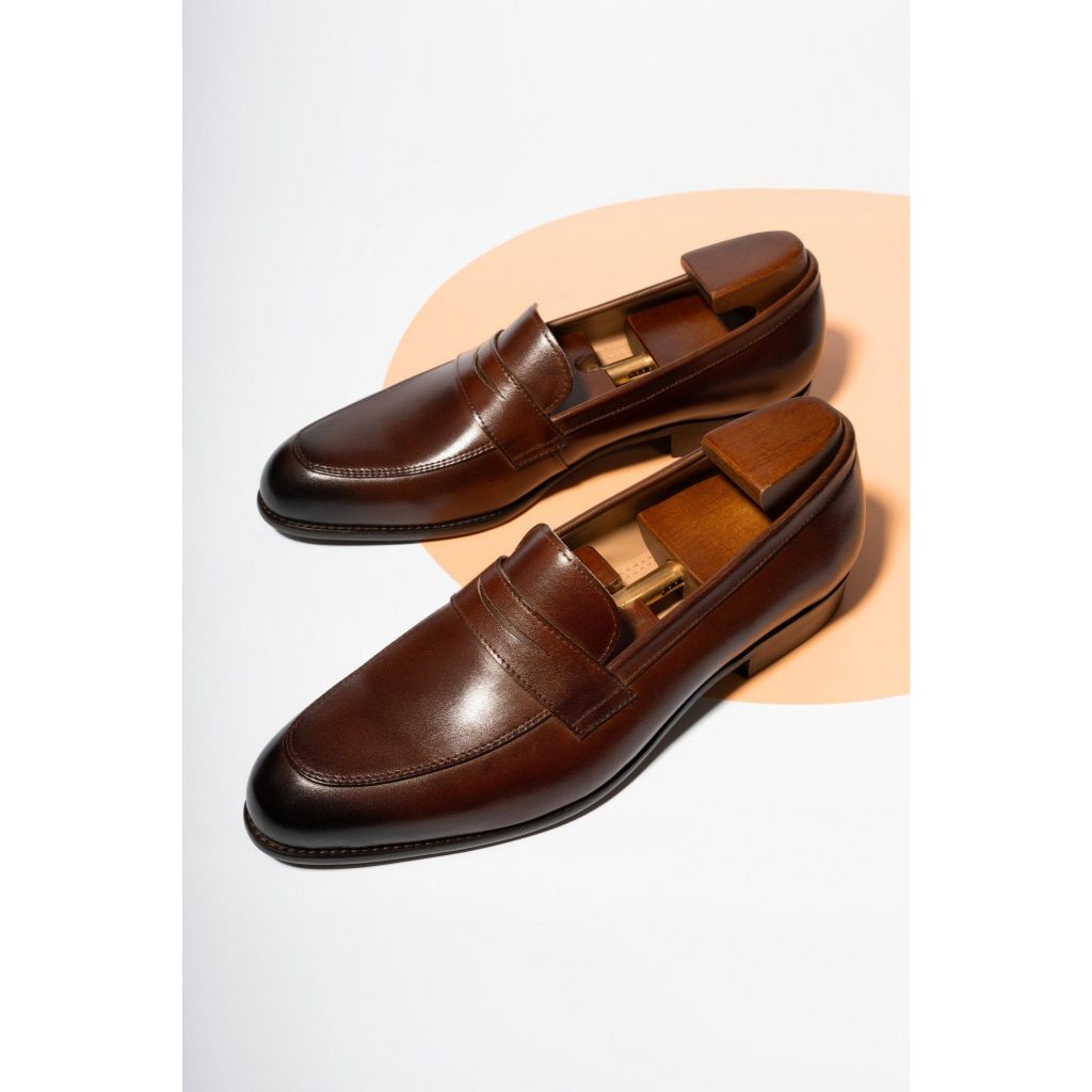 GIÀY DA NAM ADAM STORE LOAFER COFFEE GAD002N | Shopee Việt Nam