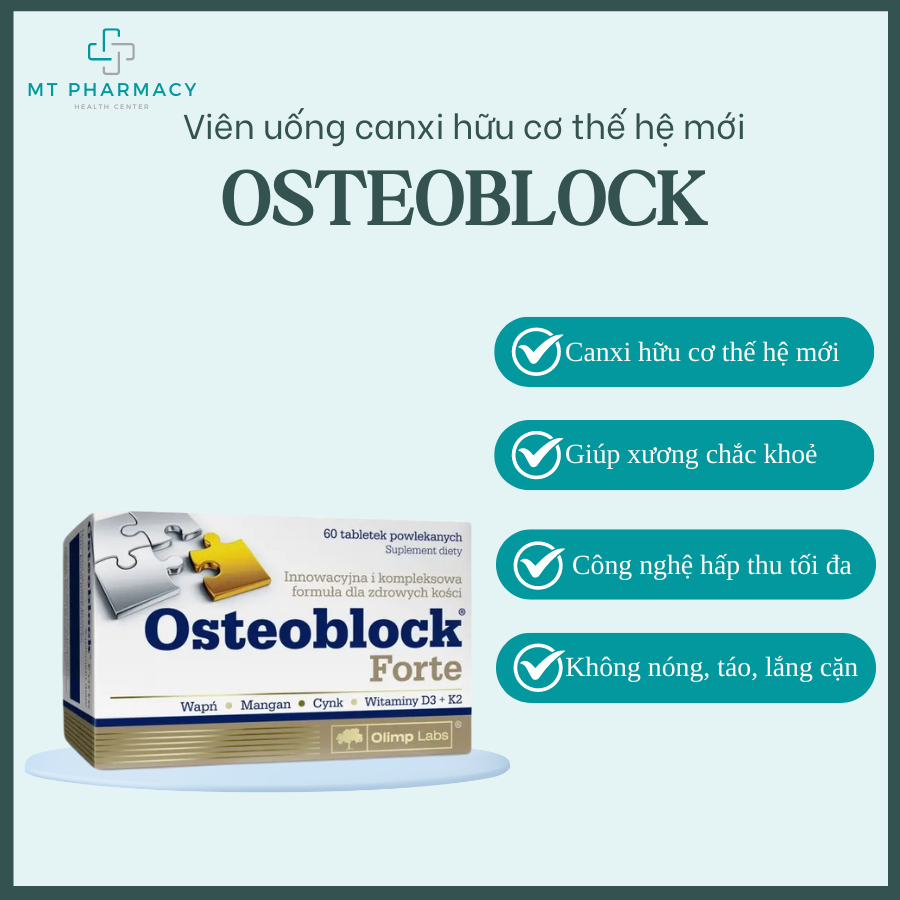 Viên uống canxi hữu cơ thế hệ mới - OSTEOBLOCK Forte - OLIMP LABS - 60 ...