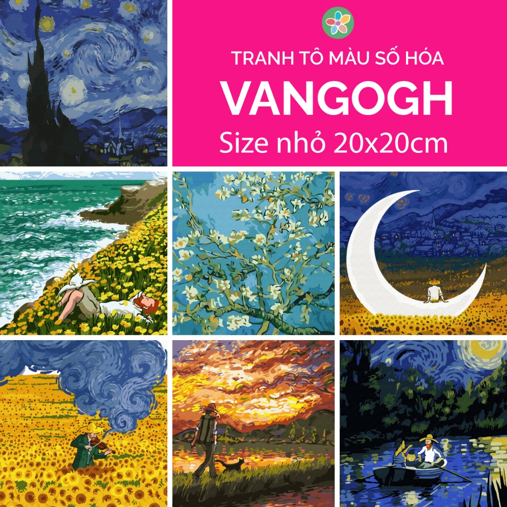 Tranh số hóa mini 20x20cm Vangogh | Shopee Việt Nam