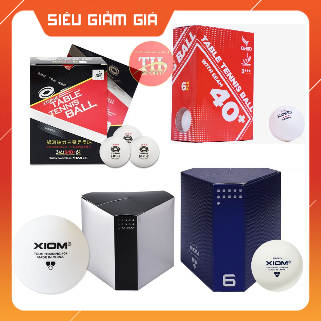 Hộp Bóng Bàn Yinhe, Kamito, Xiom, Unrex, Tibhar 3 Sao 40+ thi đấu chính hãng (Hộp 6 Quả ...
