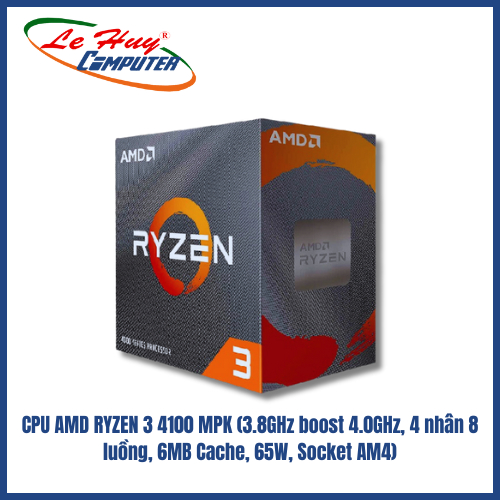 CPU AMD RYZEN 3 4100 MPK (3.8GHz boost 4.0GHz, 4 nhân 8 luồng, 6MB ...