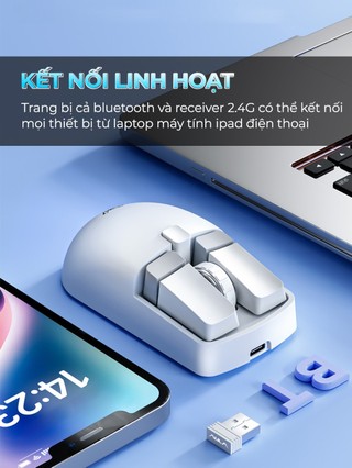 Chuột không dây bluetooth SIDOTECH AULA SC320 pin sạc 6 nút bấm gaming ...