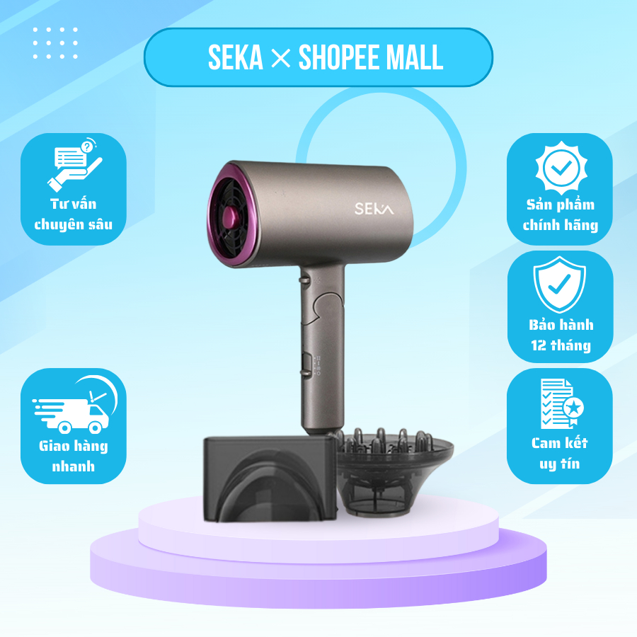 Máy Sấy Tóc Gấp Gọn Cao Cấp SEKA SK2008 Sấy 2 Chiều Nóng Lạnh, 3 Chế Độ ...