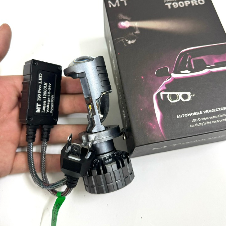Đèn pha Led bi cầu T90 Pro - 90w siêu sáng với 15 chip led chân H4 có ...