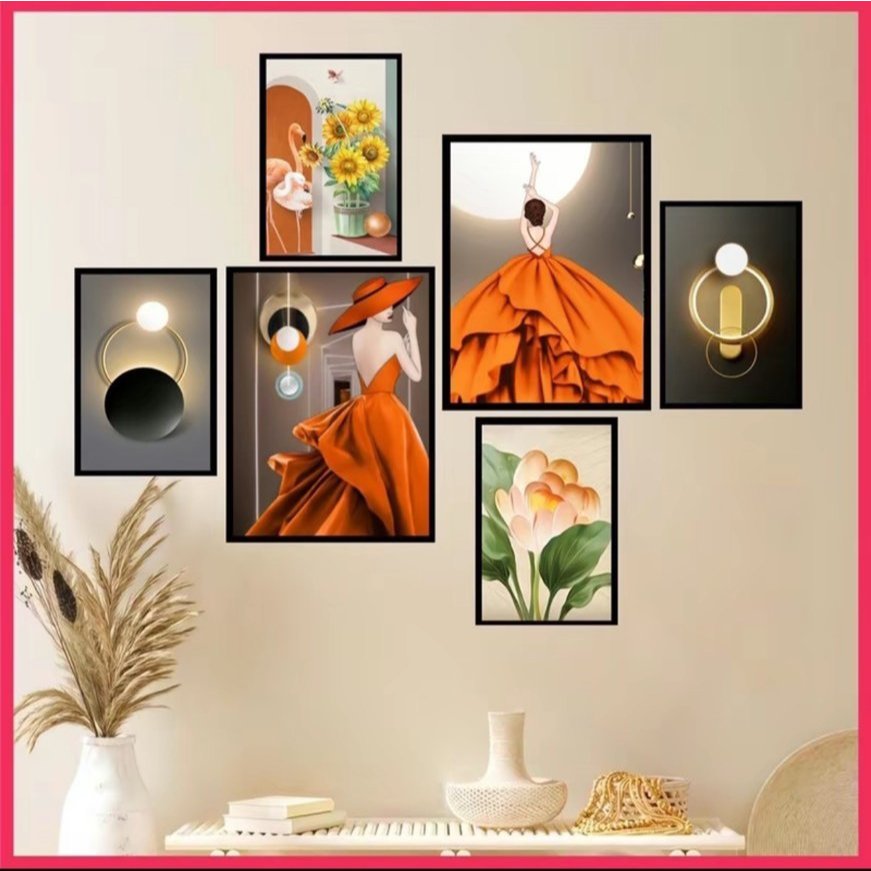 Bộ 6 tranh treo tường, tranh dán tường- SET 6 Tranh Khung FOMEX Decor ...