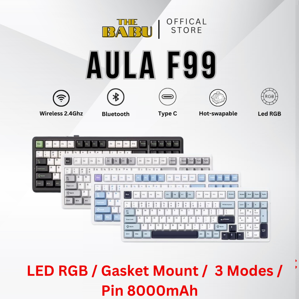 AULA F99 - Bàn Phím Cơ AULA F99 - Aula F99 Pro có Hotswap, Led RGB, Kết Nối 3 Mode - Pin 8000mAh ...