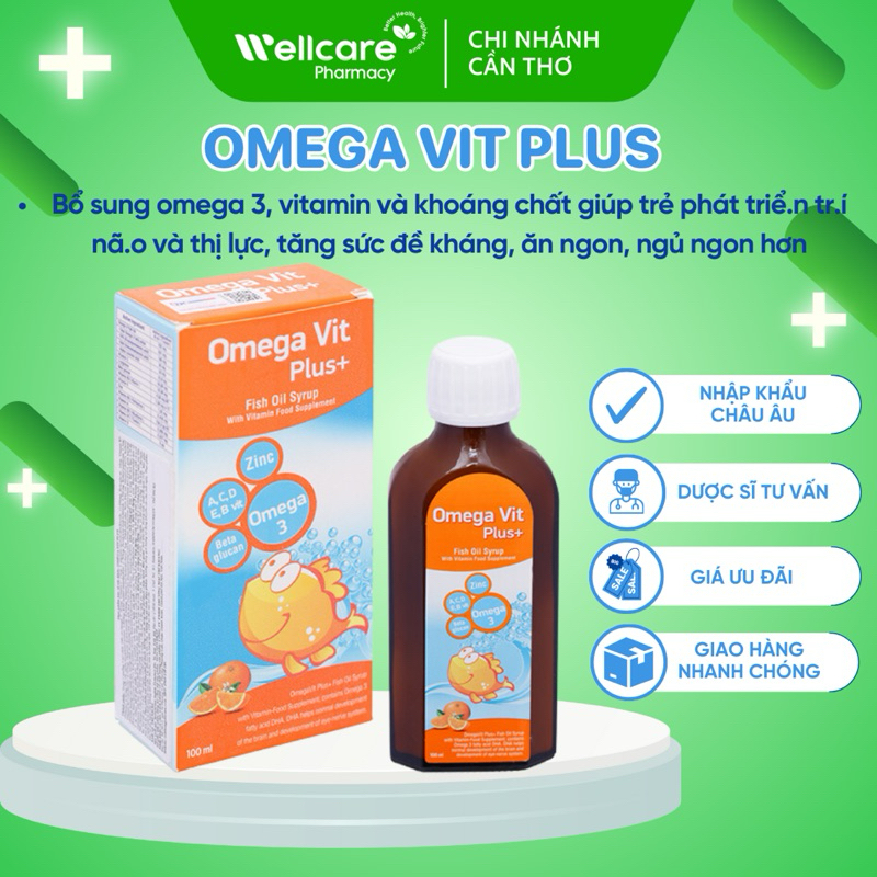 Omega Vit Plus - Chai 100ml - Bổ sung Omega3, vitamin, khoáng chất phát ...