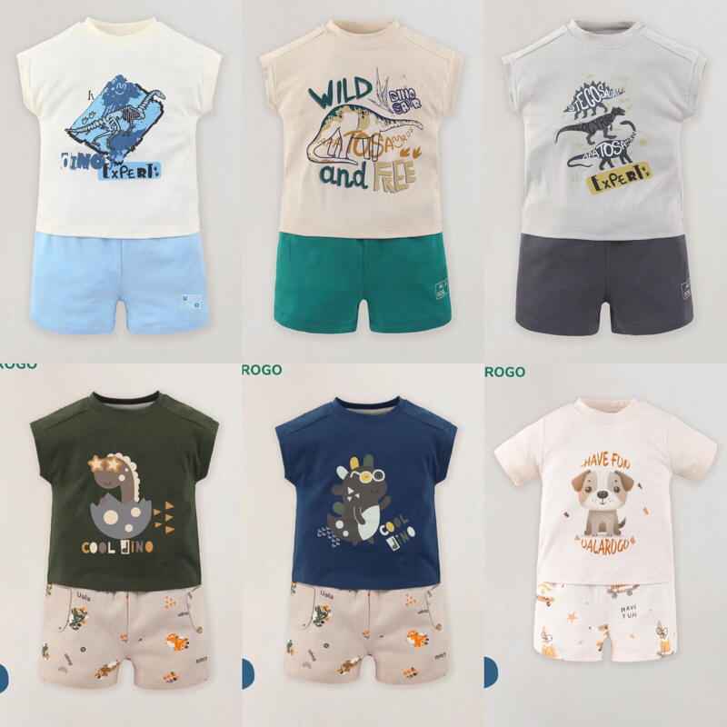 UALAROGO Bộ cộc tay kids cho bé trai bé gái hãng Uala rogo | Shopee ...