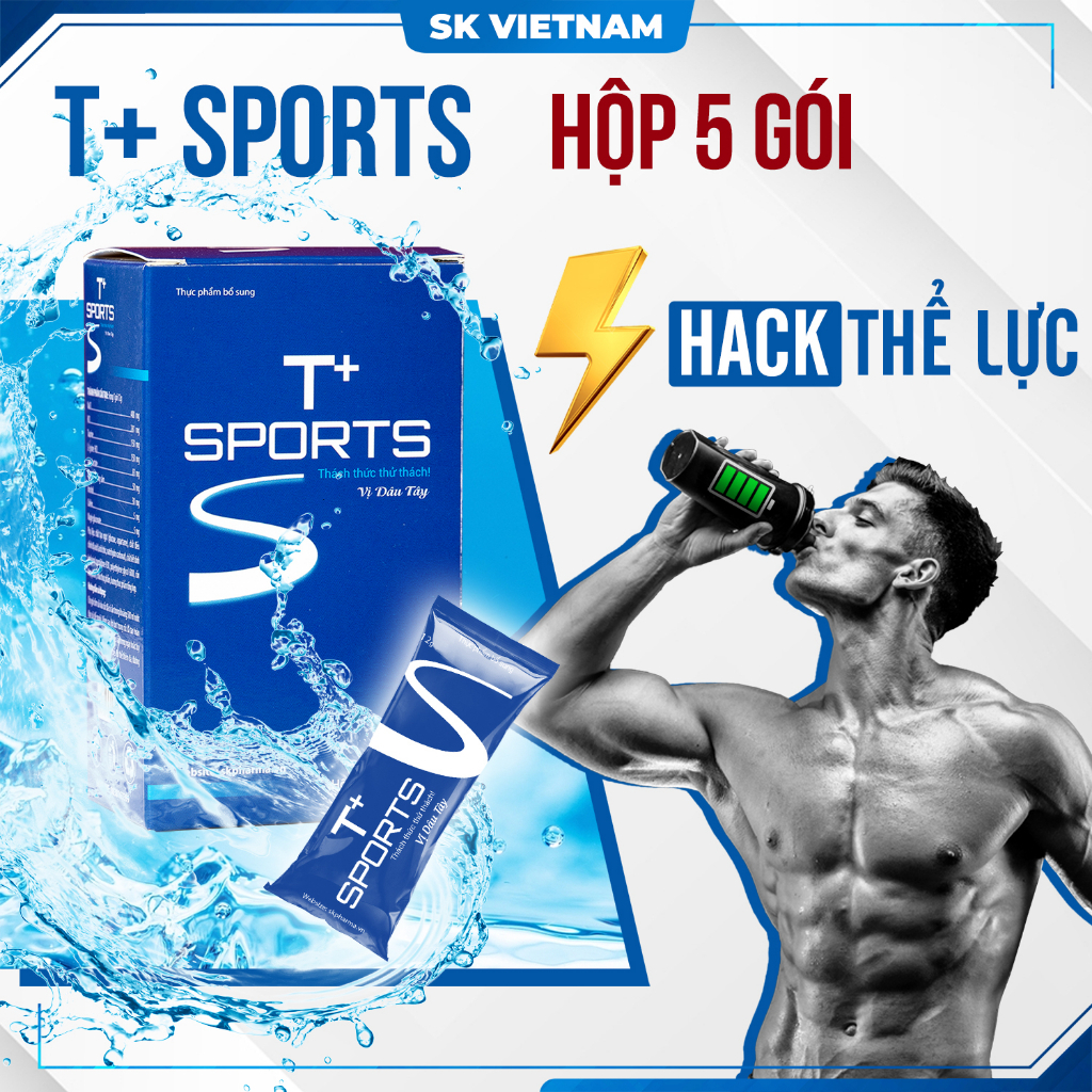 T+Sports Hộp 5 gói Thức uống thể thao bổ sung năng lượng bù nước bù điện giải bồi bổ cơ thể ...
