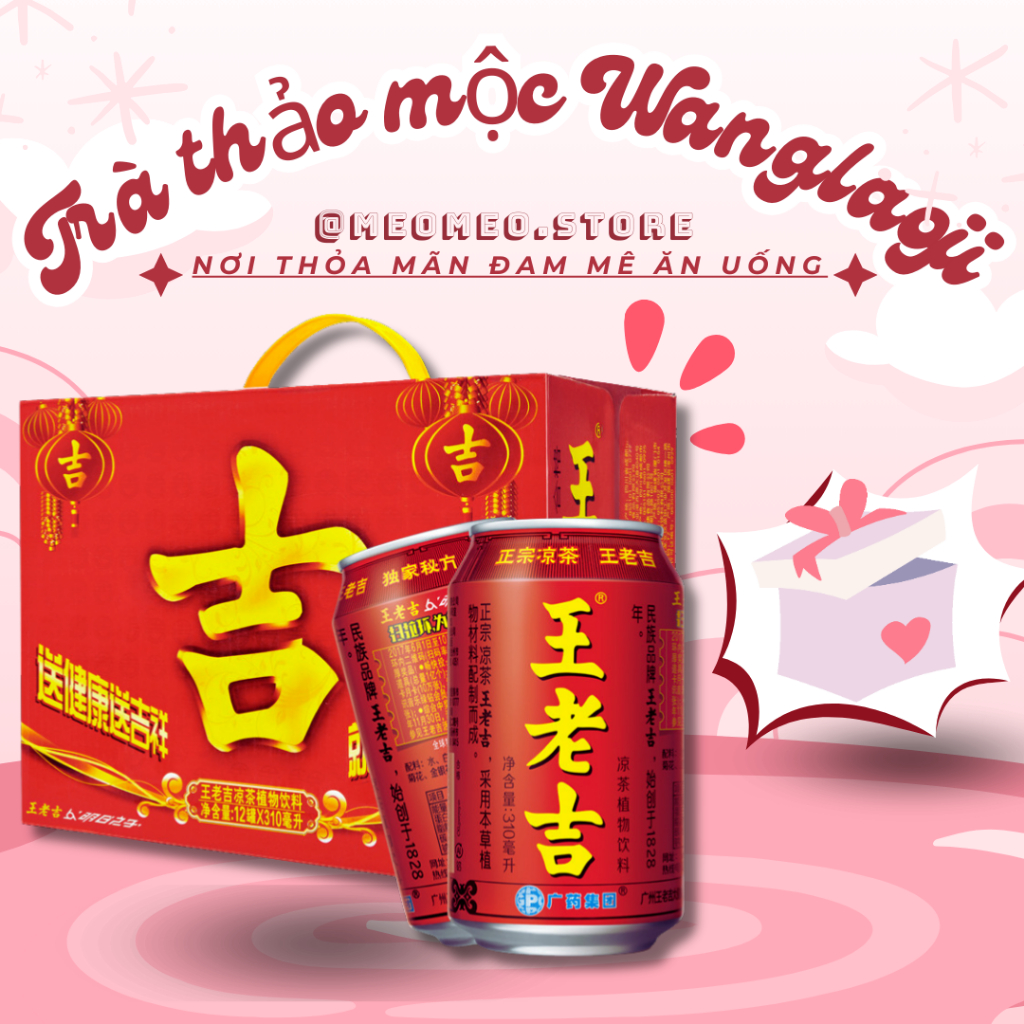 Thùng trà sâm, trà thảo mộc Wanglaoji lon 310ml 24 lon | Shopee Việt Nam