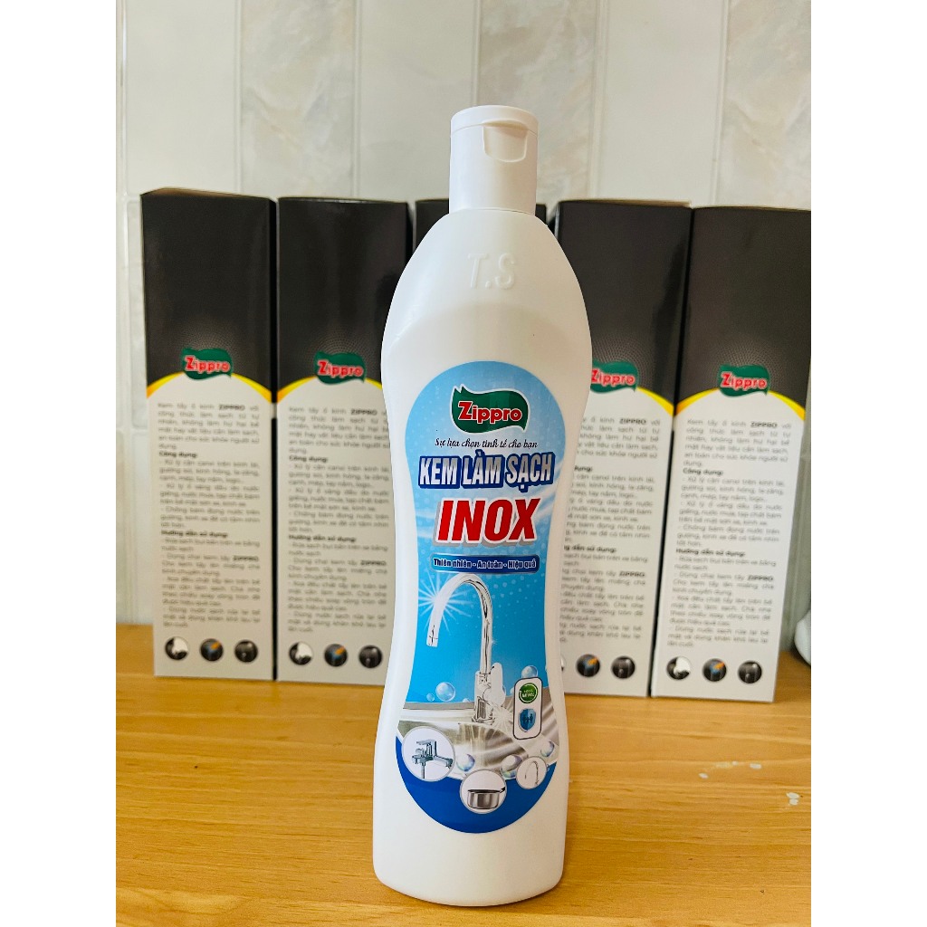 KEM LÀM SẠCH INOX CHAI 600g - Xử lý inox bị cháy acid, Đánh bóng, Làm ...