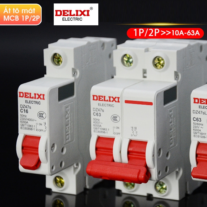 ATTOMAT DELIXI MCB 1P 2P 10A-63A -Aptomat tép DZ47 1 pha [ CHÍNH HÃNG], CB TÉP, CB AC | Shopee ...