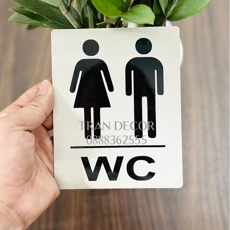 [Loại cao cấp bằng inox] Biển chỉ dẫn vệ sinh, toilet, chỉ dẫn WC, MEN, WOMEN, bằng inox 304 cao ...