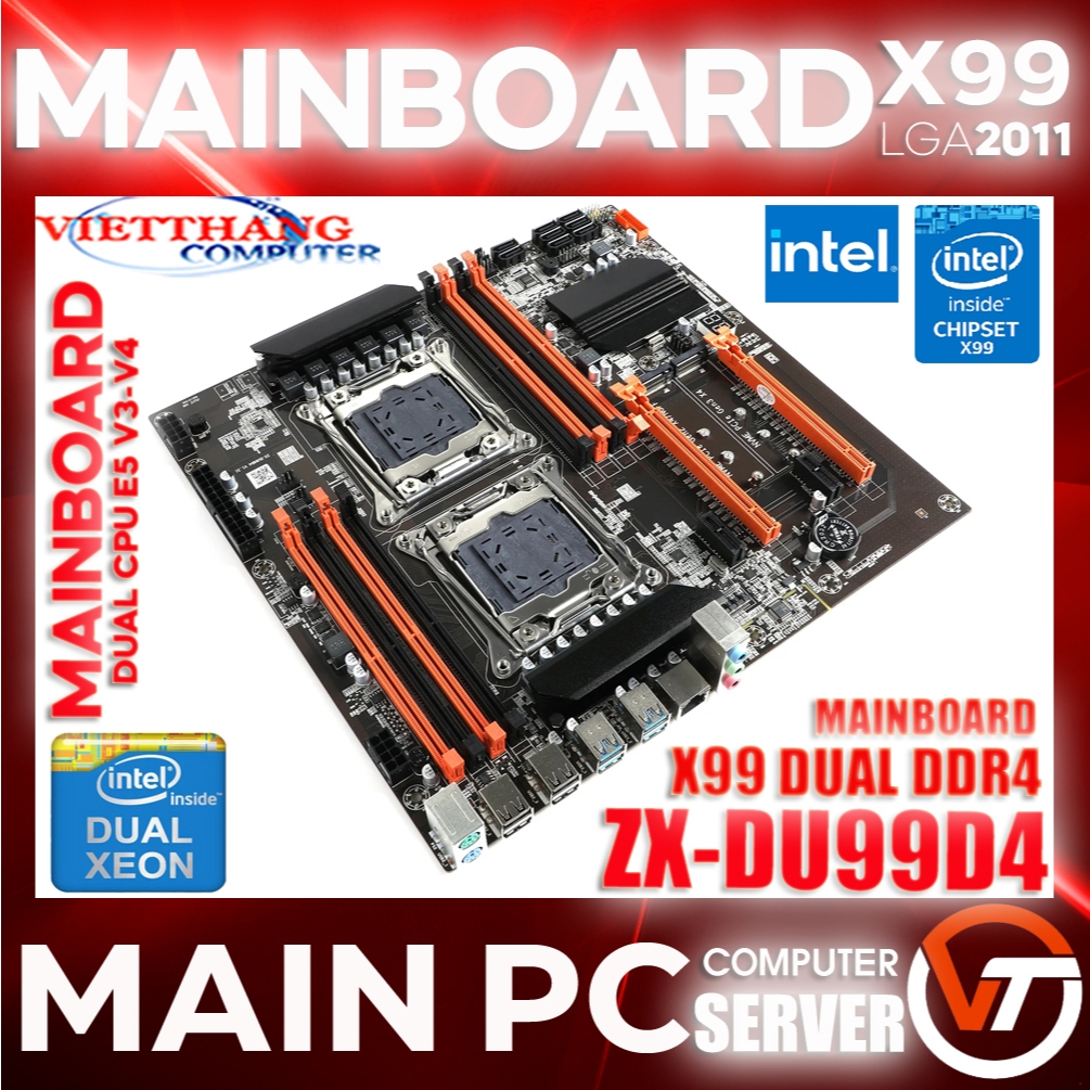 Mainboard - Main X99 Dual CPU Chạy giả lập - Main X99 DDR4 Dual CPU ...