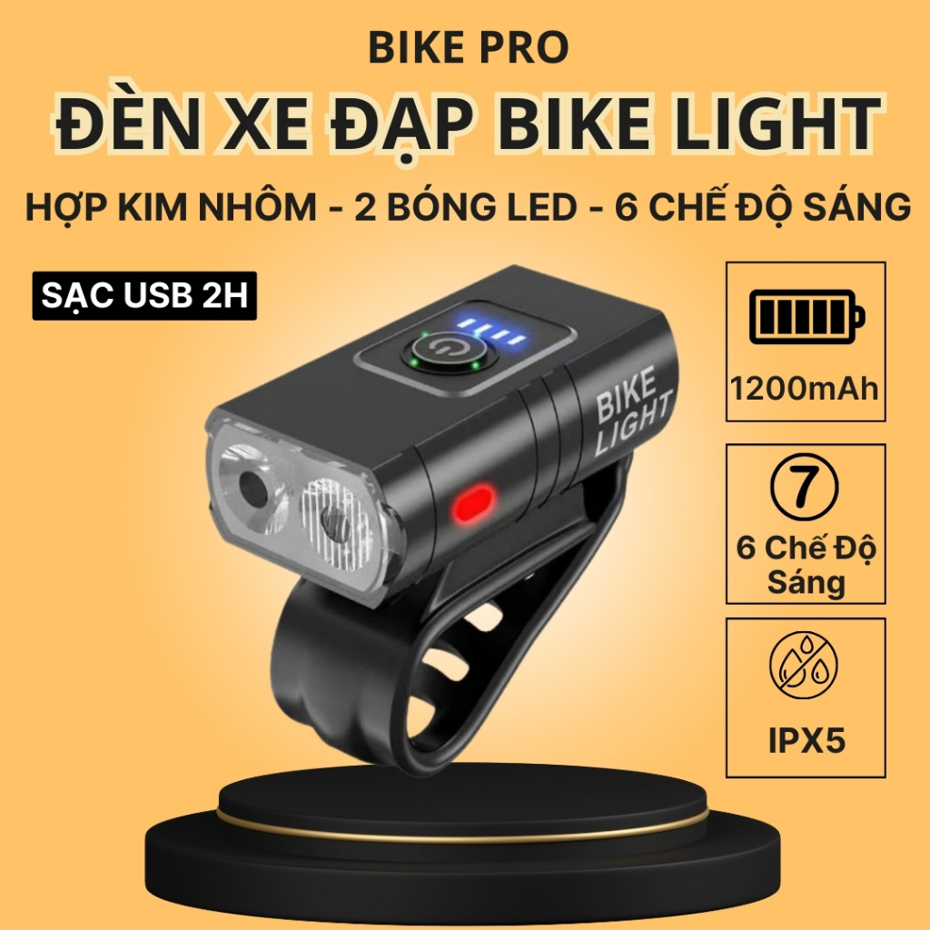 Đèn Xe Đạp BIKE PRO 2 Bóng Led T6 10W 800LM Đèn Led Xe Đạp Chống Nước Hợp Kim Nhôm Thế Hệ Mới ...
