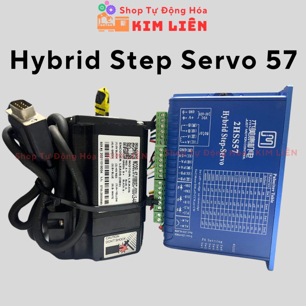 Bộ động cơ Hybrid Servo Hãng và Driver 2HSS57 (kèm cáp) Hàng tháo máy Bộ động cơ Hybrid Servo ...