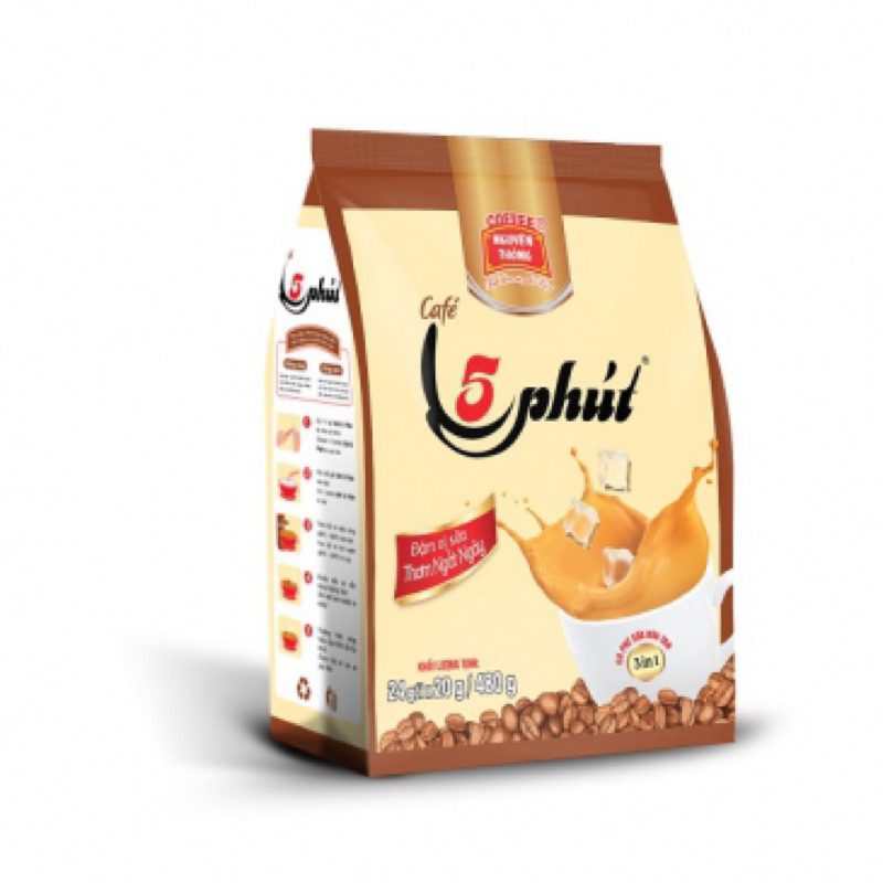 Cà Phê Hoà Tan 5 Phút | Thương Hiệu Nguyên Thông | Thơm Ngon | Gói Lớn 480g (24gói x 20g ...