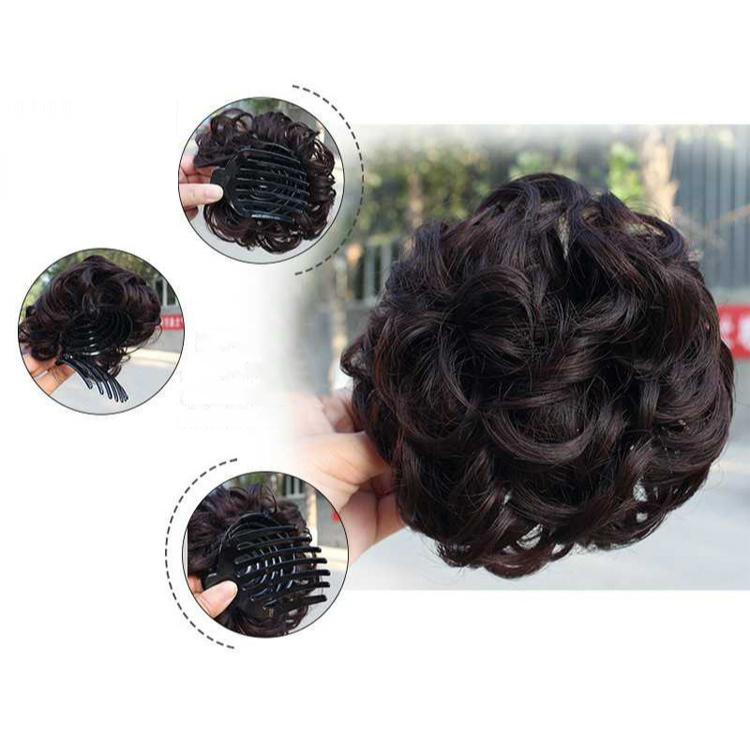 Búi xược xoăn thời trang S07BU12 Búi tóc giả trung niên Búi tóc nữ đẹp Búi tóc trung niên gọn ...