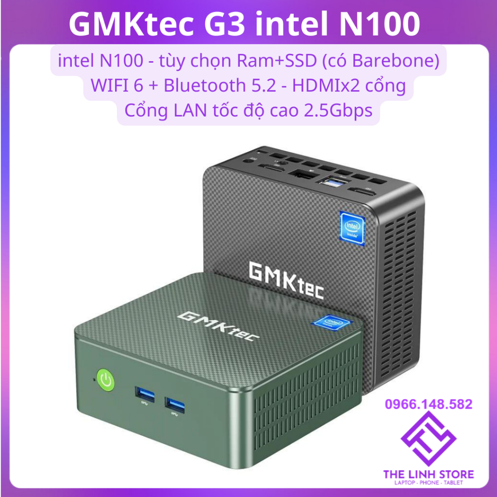Máy tính Mini PC NUCBOX GMK G3 intel N100 WiFi 6 + Bluetooth 5.2 | Shopee Việt Nam