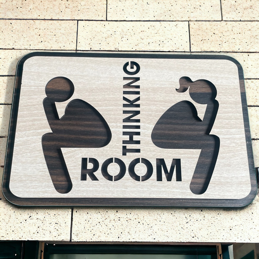 Biển Báo Nhà Vệ Sinh , Toilet , WC , Thinking Room bằng gỗ 25x18cm | Shopee Việt Nam