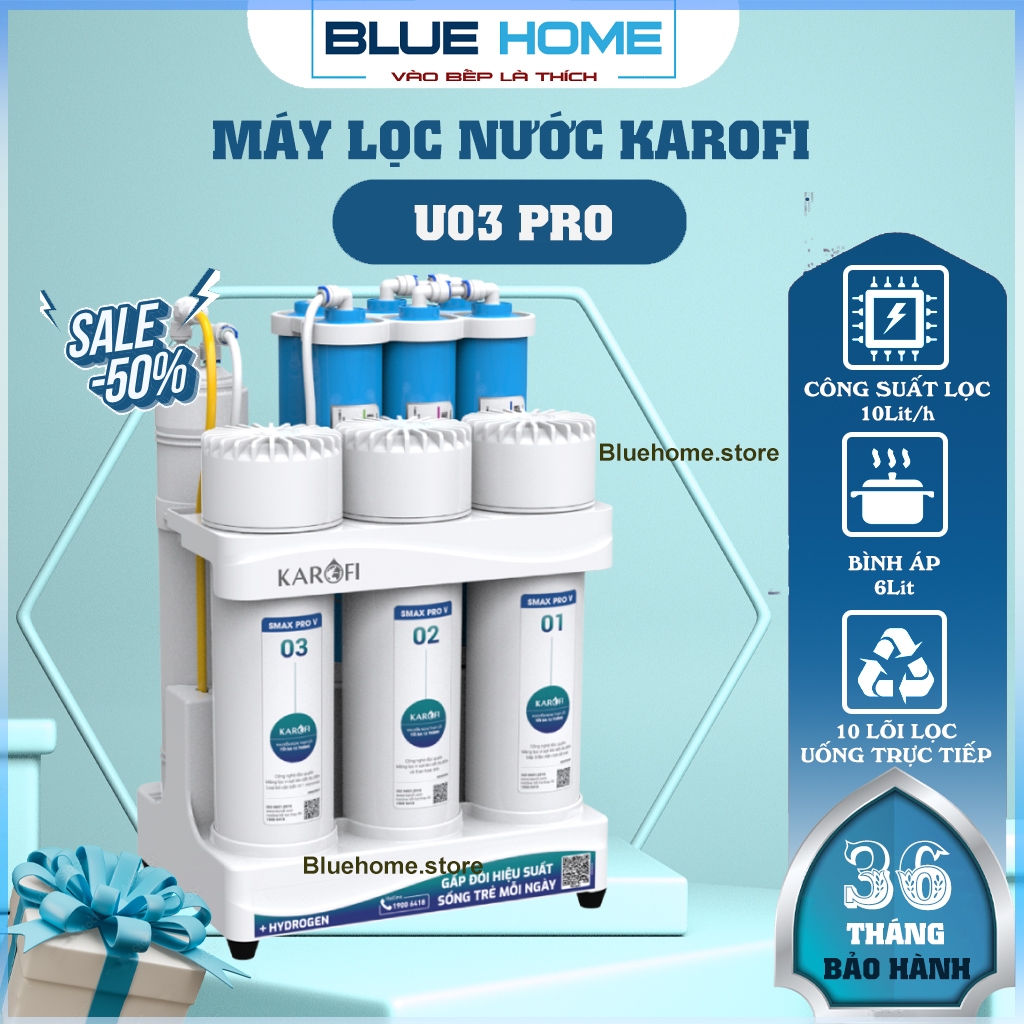 Máy Lọc Nước Để Gầm Karofi U03 Pro, 10 Lõi Lọc Bù Khoáng Hydrogen, Hàng ...