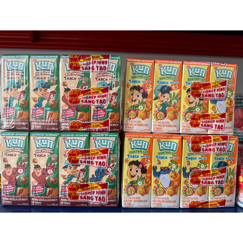 Lốc 4 hộp sữa Kun thạch 170ml | Shopee Việt Nam