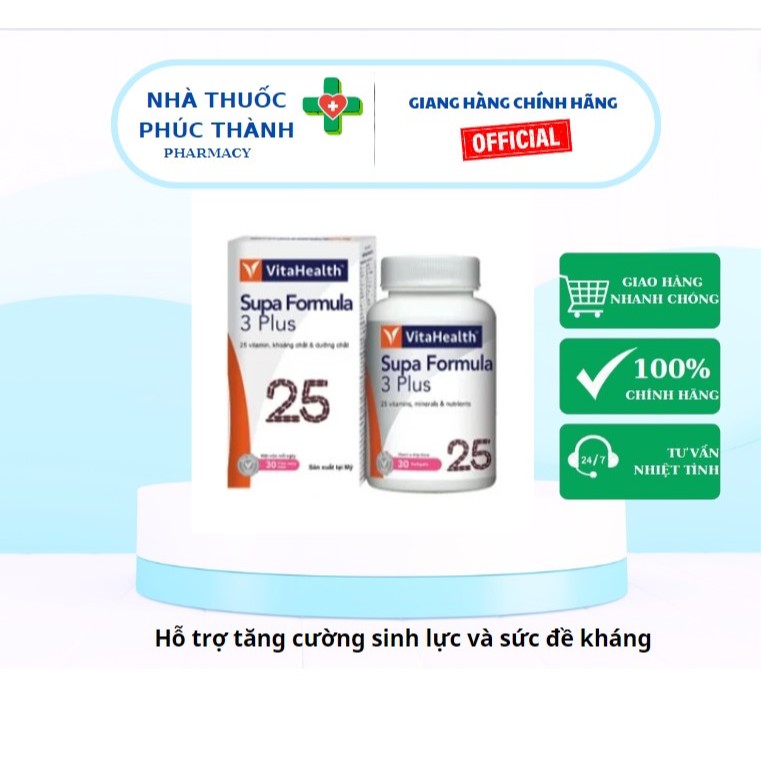 VitaHealth Supa Formula 3 Plus 25 vitamin (H/30 Viên) | Shopee Việt Nam