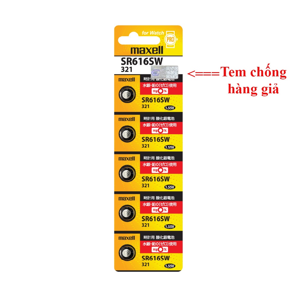 Pin Maxell 321 SR616SW dành cho đồng hồ dùng pin 321 / SR616SW (Loại ...