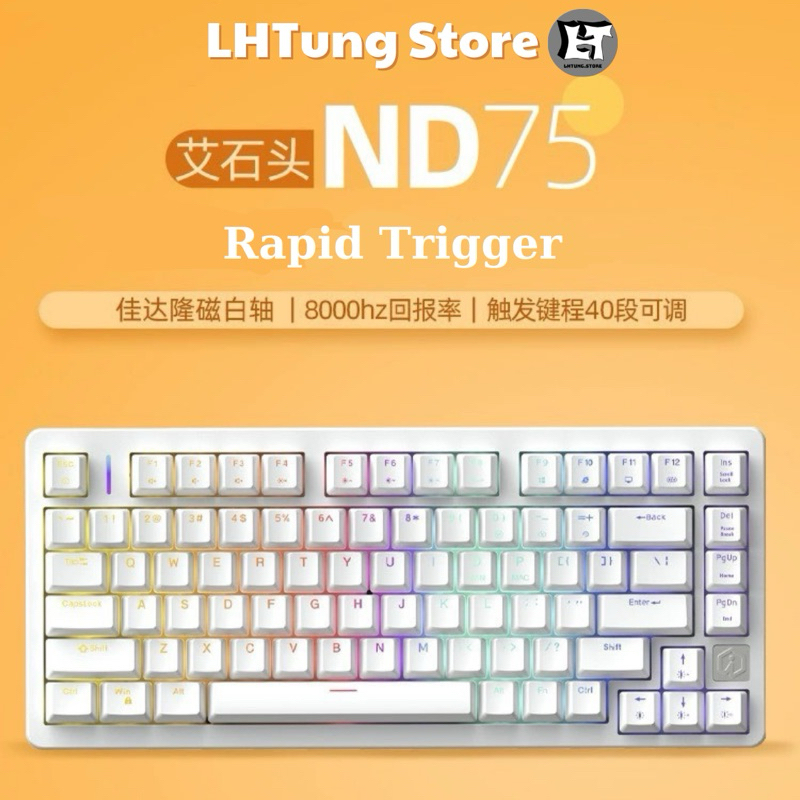 [SẴN GIAO] Bàn phím cơ gaming IROK ND75 | Rapid Trigger | 8000hz | RGB ...