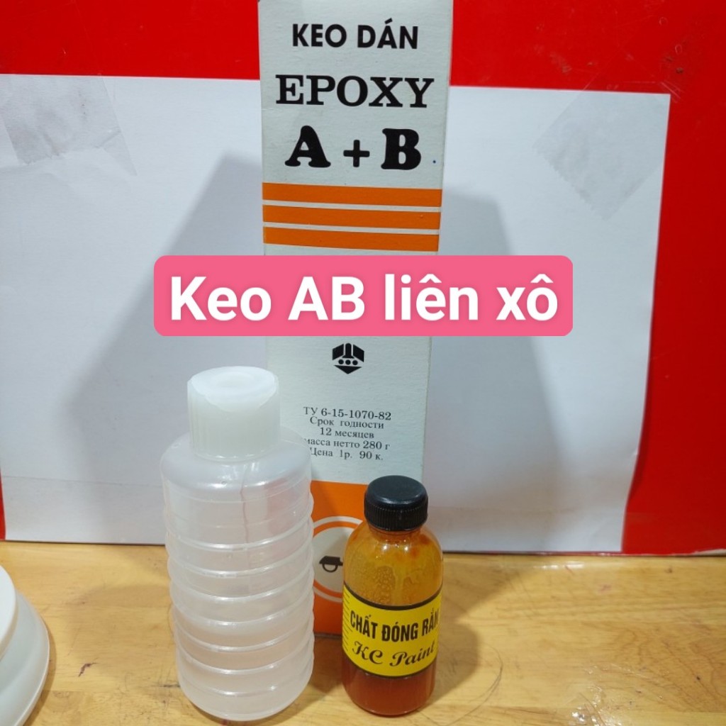 Keo AB hộp giấy 120g , keo dán đa năng Liên Xô, độ bám dính cao, phù ...