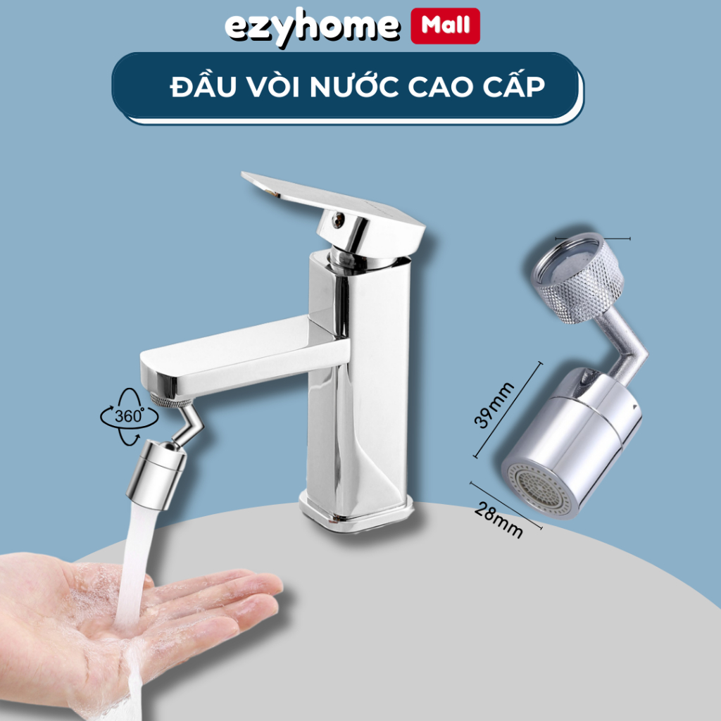 Đầu Nối Vòi Nước Lavabo Tăng Áp Inox Xoay 720 Độ Đa Chiều ET017 EZYHOME | Shopee Việt Nam