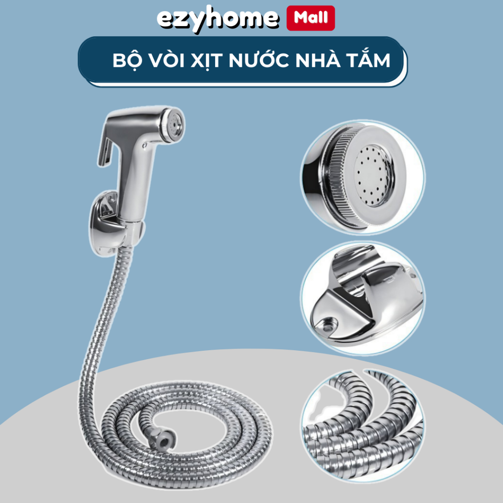Bộ Vòi Xịt Vệ Sinh Inox Bền Bỉ, Vòi Xịt Bồn Cầu Kèm Dây, Cài Xịt 119cm ET012A EZYHOME | Shopee ...