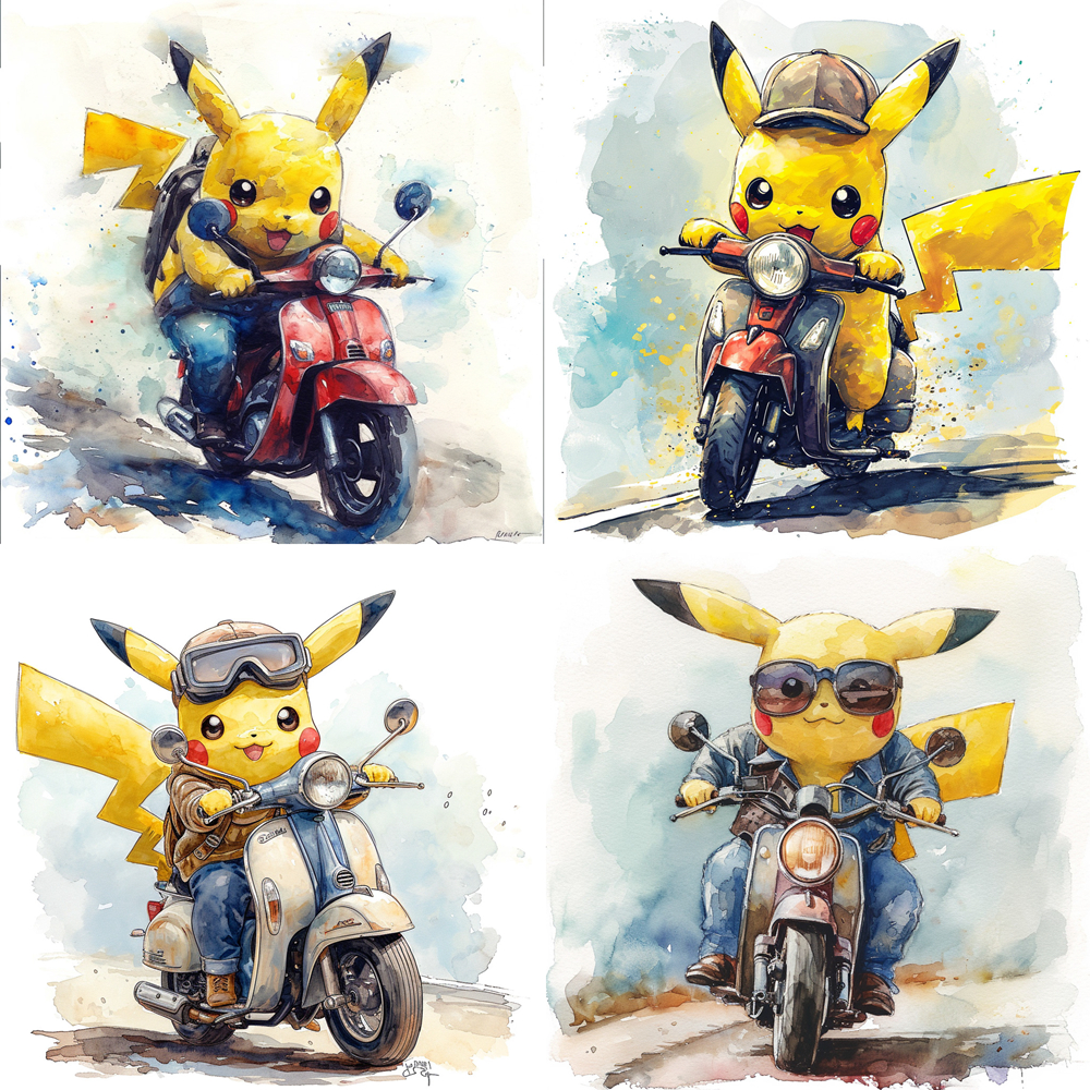 Tấm sticker Pikachu lái xe máy chất liệu Decal trong suốt chống nước ...