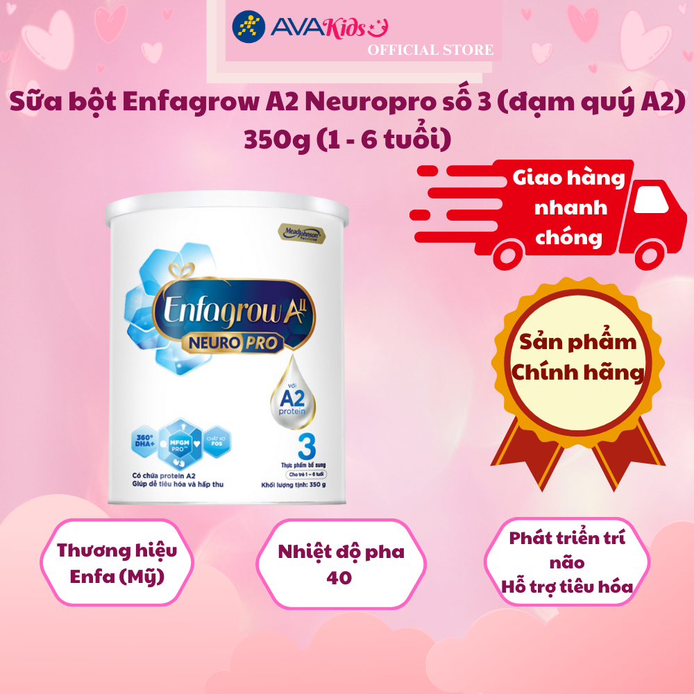 Sữa bột Enfagrow A2 Neuropro số 3 (đạm quý A2) 350g (1 - 6 tuổi ...