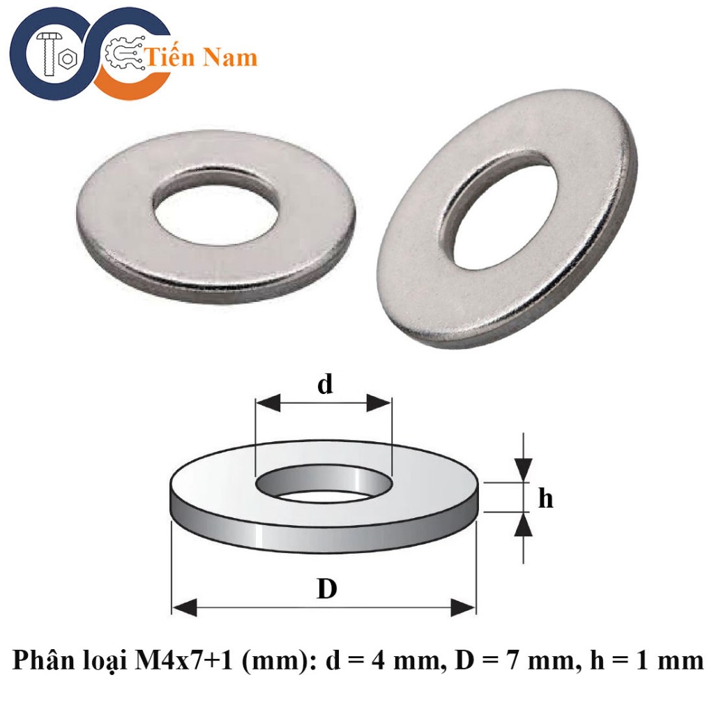 Long đen - vòng đệm phẳng inox 304 M4x7+1 - túi 50 con | Shopee Việt Nam