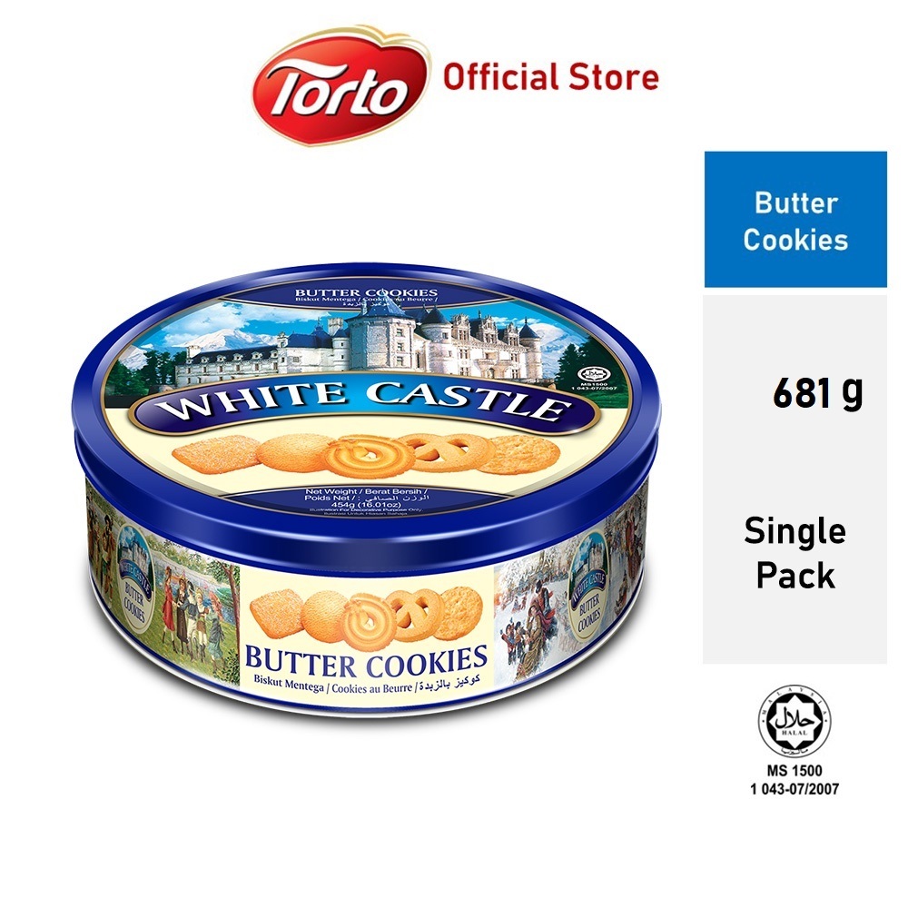 Bánh quy bơ Torto Malaysia hộp thiếc 681g White Castle Butter Cookies ...