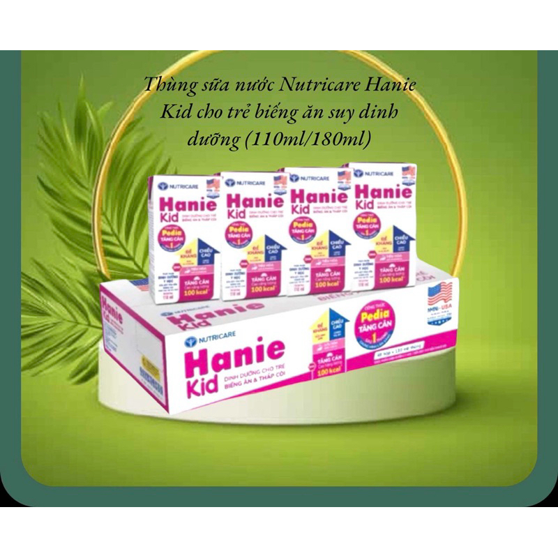 (Mẫu mới )Thùng sữa bột pha sẵn Nutricare Hanie Kid 110ml.Phù hợp với ...