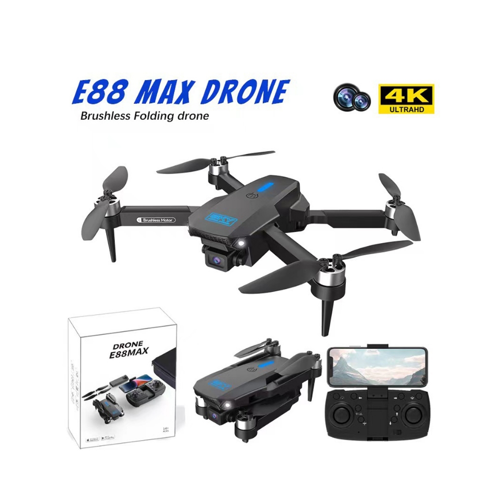 Máy Bay Flycam E88 Max,Drone camera trang bị camera kép 4k,Lai Cam Điều ...