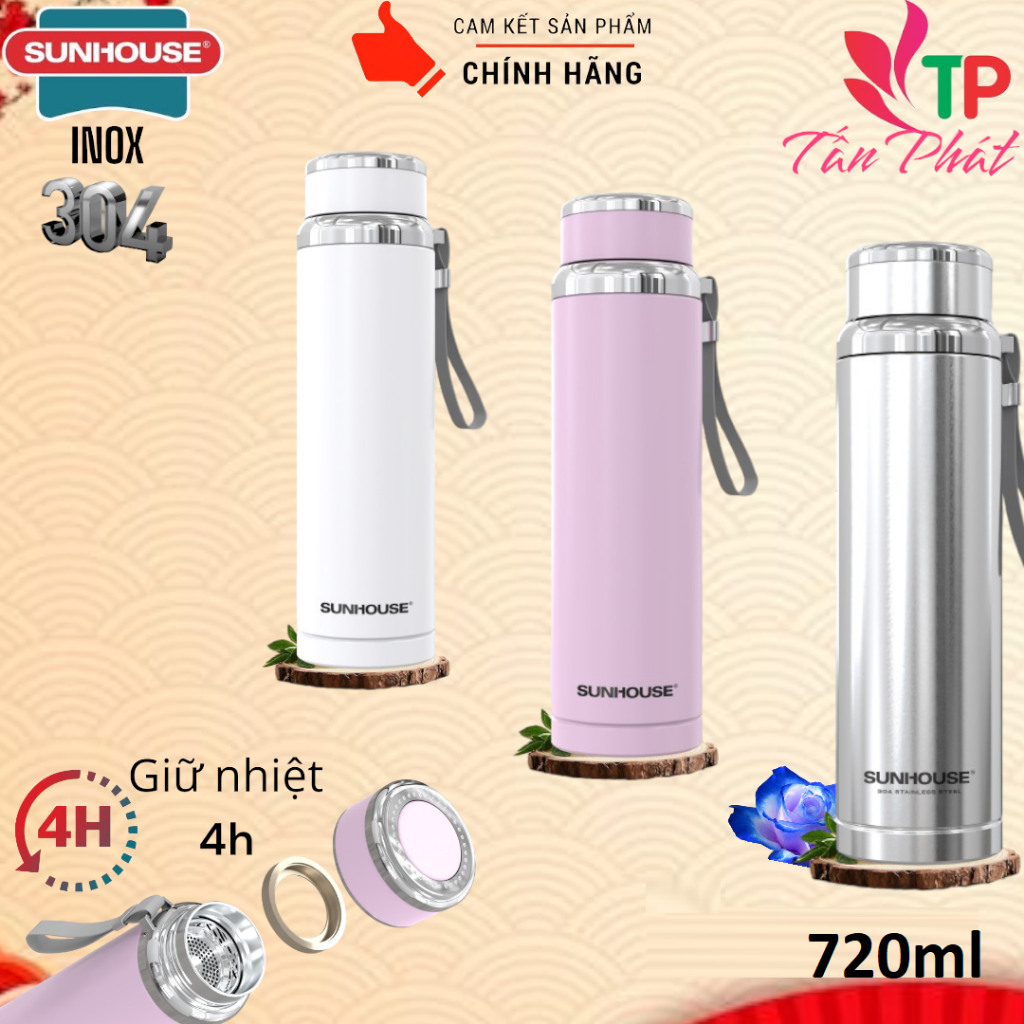 Bình giữ nhiệt inox 304 Sunhouse 720ml KS-TU720F GIỮ NHIỆT 6H | Shopee Việt Nam