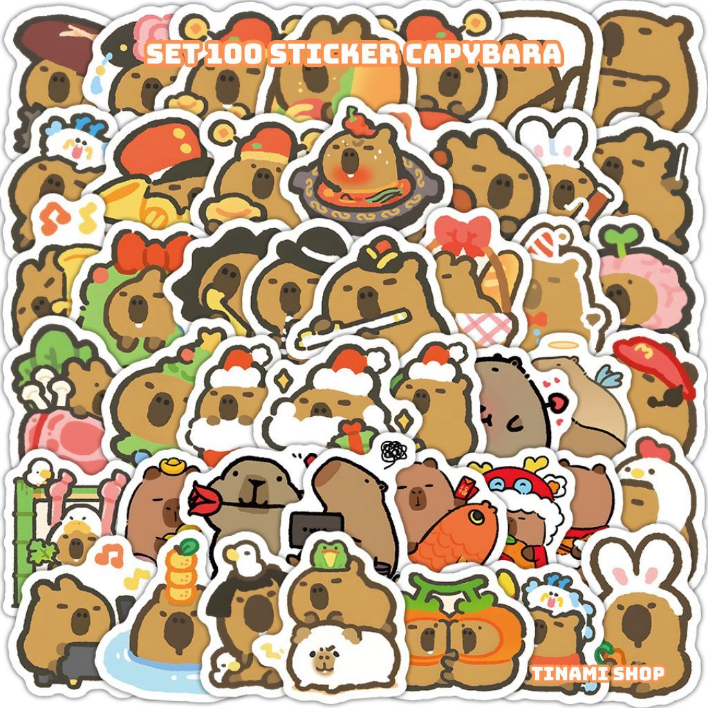 100 sticker capybara hài hước dễ thương chủ đề meme dùng trang trí cho ...