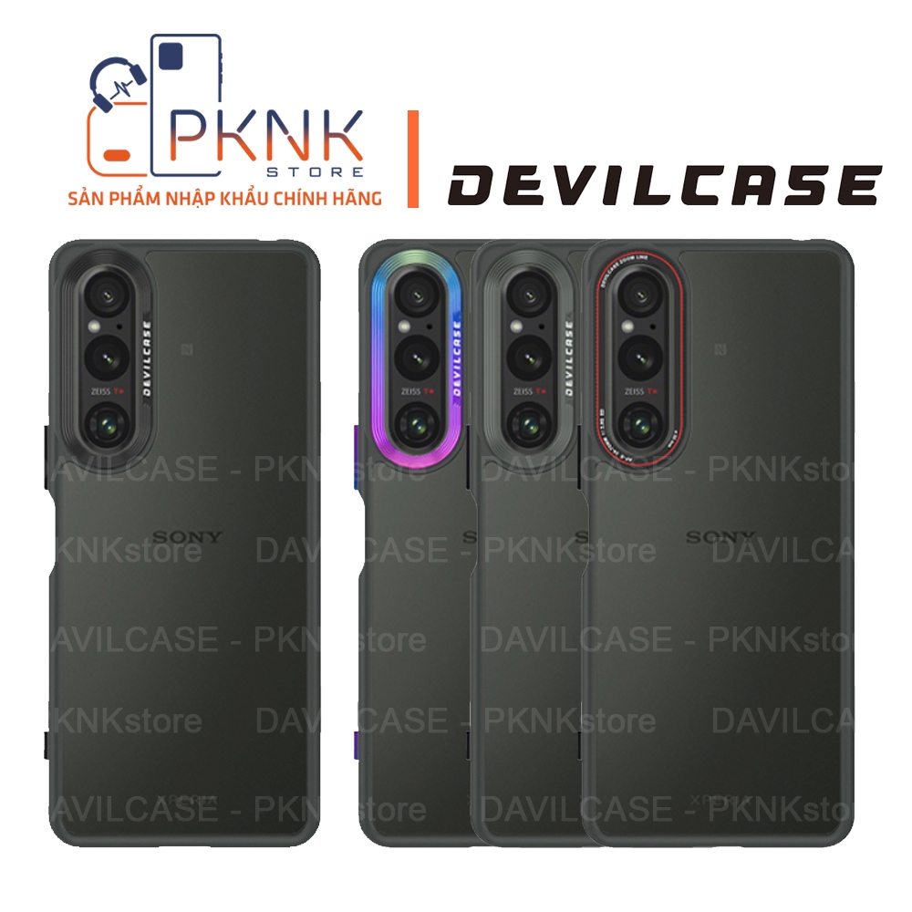 Ốp Lưng Devilcase Sony Xperia 1 V I Phiên Bản Lite (Khung Xanh Lục + Phím... + Camera ...