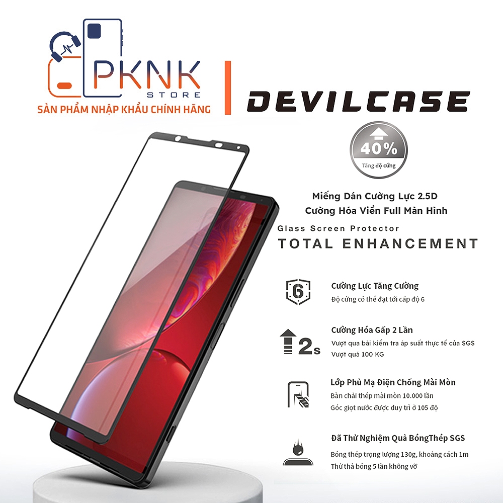 Kính Cường Lực Devilcase Sony Xperia 1 V / 10 V / 1 IV / 5 IV / 10 IV 2.5D Full Viền | Shopee ...