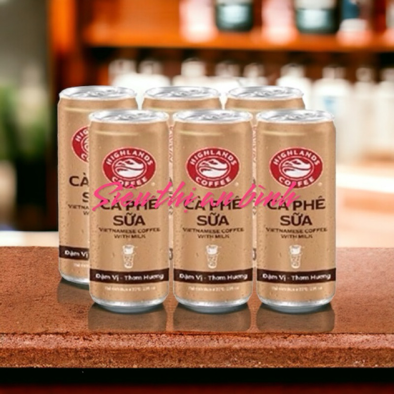 lốc 6 Lon Cà Phê Sữa Đá Highlands Coffee 185ml - 235ml/lon | Shopee ...