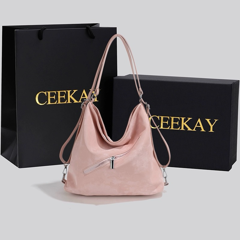 Túi đeo vai, xách tay dáng tote khóa kéo da trơn phối khóa chéo CEEKAY ...