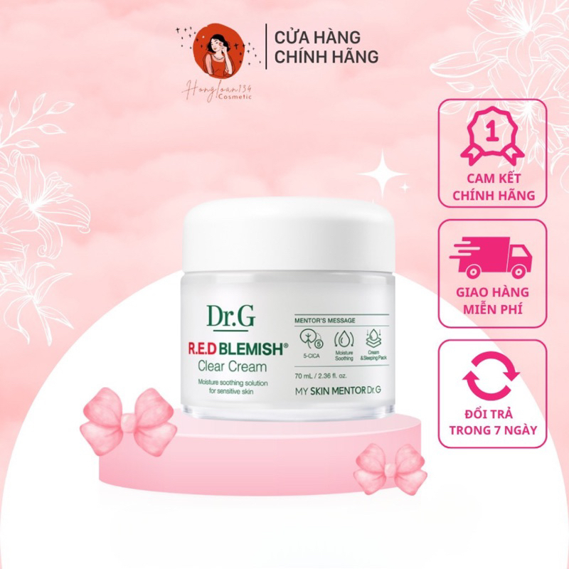 Kem dưỡng Dr.G DrG Red Blemish Clear Soothing Cream 70ml | Shopee Việt Nam