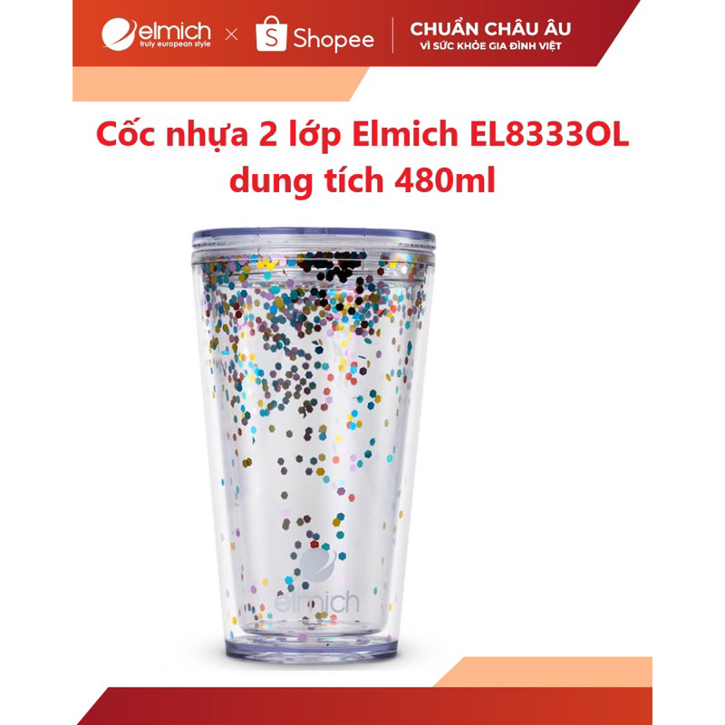 Cốc nhựa Elmic 2 lớp 480ml | Shopee Việt Nam